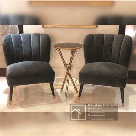 Black Fabric Lounge Chairs Mehshan Interiors