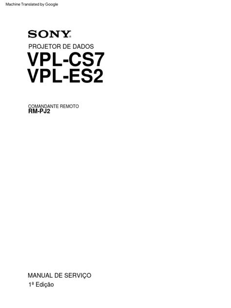 Manual Técnico Projetor Vpl Cs7 Pdf Eletricidade Engenharia Elétrica