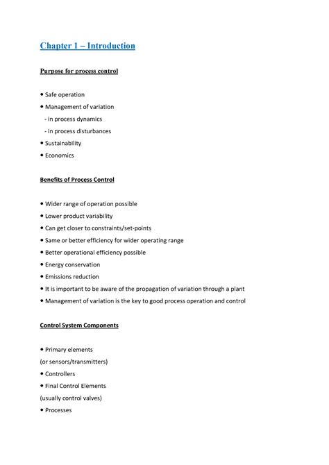 Process Design Control Chapter Introduction Purpose For Process Control Safe Operation