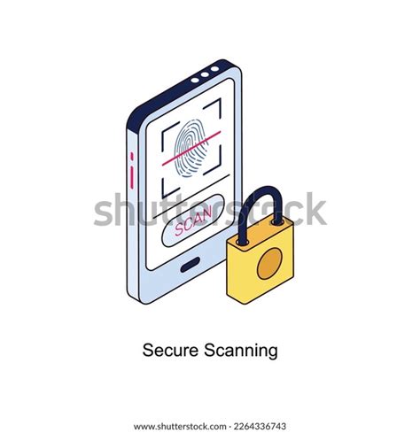 Secure Scanning Vector Isometric Filled Outline Stock Vector Royalty Free 2264336743