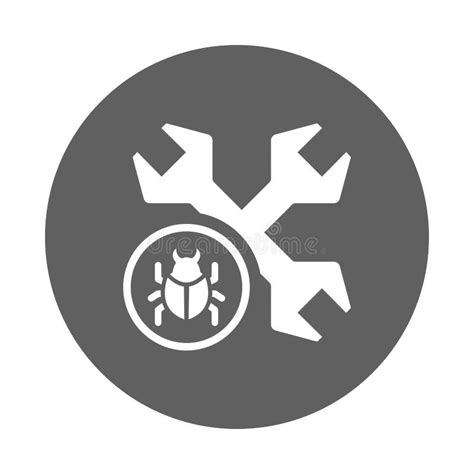 bug fix malware repair virus icon gray vector graphics stock