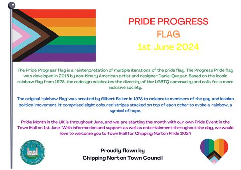 Flag Flying The Pride Flag 01 June 24 Chipping Norton Town Council