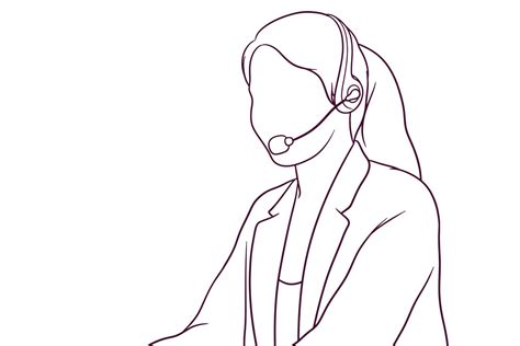 Female Customer Support Hand Drawn Style Vector Illustration 8878110 Vector Art At Vecteezy