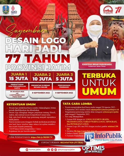 InfoPublik Pemprov Jatim Gelar Sayembara Desain Logo Hari Jadi Provinsi Jatim Ke 77
