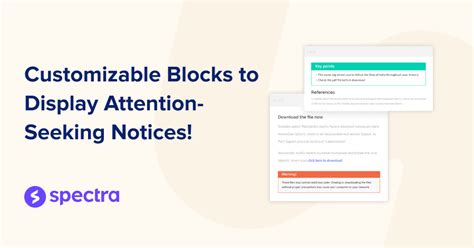 spectra inline notice block draw attention to key areas