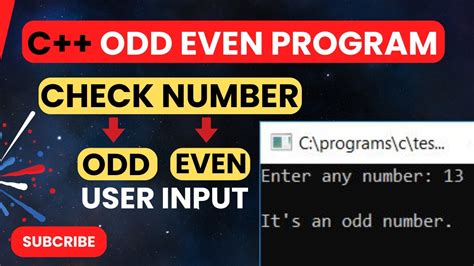 Odd Even Program In C User Input C Tutorial Programming How To Print Odd Even C
