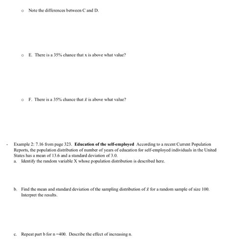 Solved The Central Limit Theorem O For A Random Sample Of