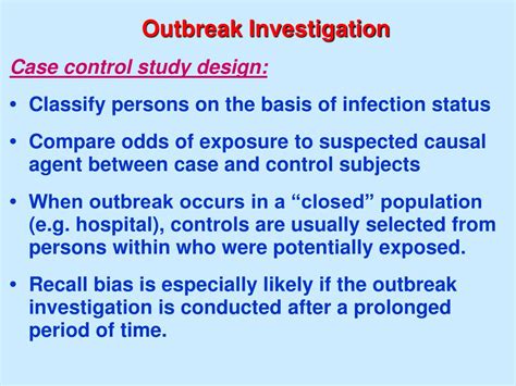 Ppt Outbreak Investigation Powerpoint Presentation Free Download Id308285