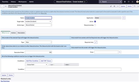 How To Create A Record With An Inbound Email Action In ServiceNow The