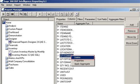 add remove additional columns in sage intelligence reports sage 300