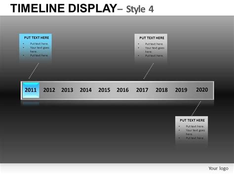 timeline display 4 powerpoint presentation slides db graphics