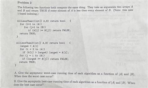 solved problem 2 the following two functions both compute