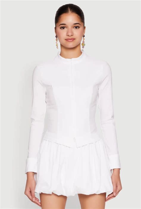 Womens Iris Double Zip Front Blouse White Size S Best Deals And Sales June 2025 Rakuten