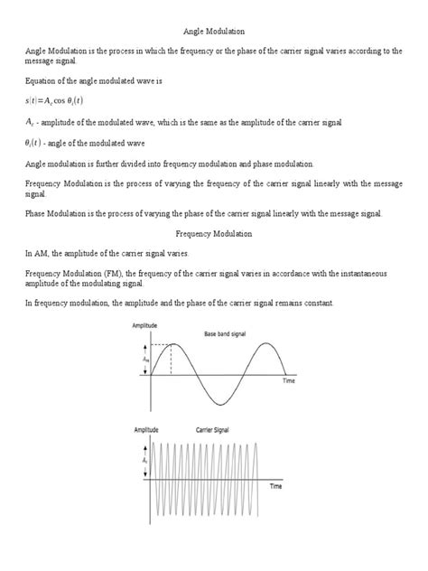 Angle Modulation Unit 6 Pdf Frequency Modulation Phase Waves