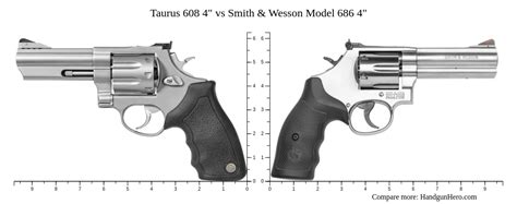 Taurus 608 4 Vs Smith And Wesson Model 686 4 Size Comparison Handgun Hero