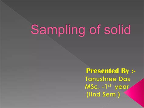 Sampling Of Solid Pdf