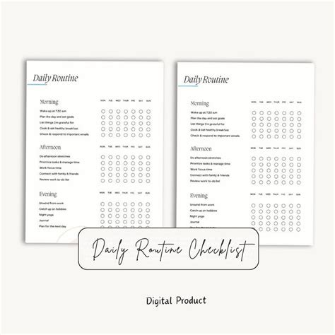 Daily Routine Trackerchecklist To Do List Printable Today Plan