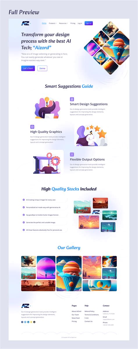 AI Assisted Image Generating Landing Page UI UX Design Behance