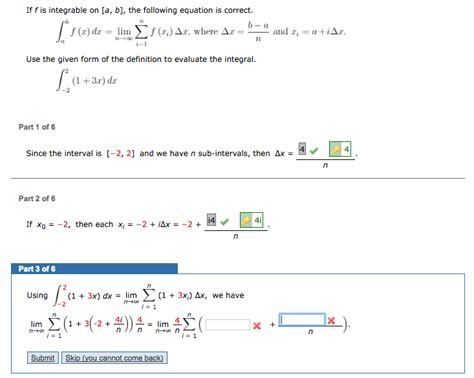 Solved If F Is Integrable On A B The Following Equation Chegg