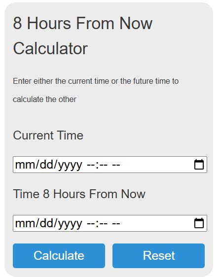8 Hours From Now Calculator Calculator Academy
