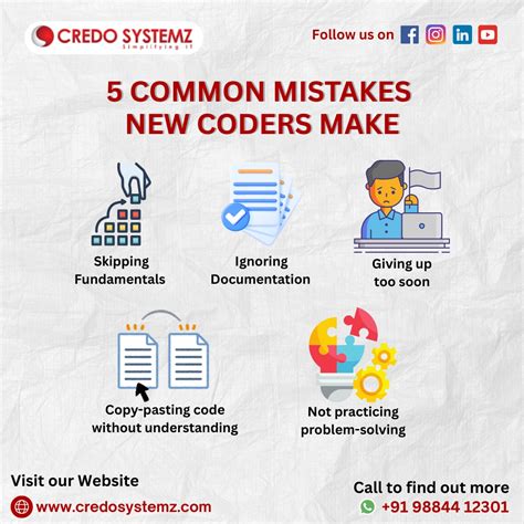 Credo Systemz 🚫 5 Common Mistakes New Coders Make 🚫 Avoid These 5 Beginner Mistakes 1️⃣