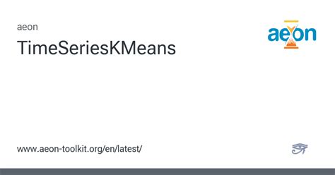 Timeserieskmeans Aeon 130 Documentation