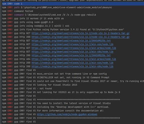 执行npm Install 报错 · Issue 3970 · Panjiachenvue Element Admin · Github