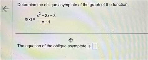 Solved Determine The Oblique Asymptote Of The Graph Of The