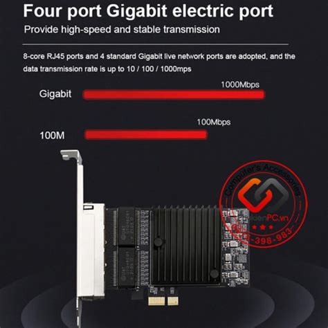 Card Mạng Pcie To Quad 4 Lan Gigabits Ethernet Intel 82571 Cho Pc Server