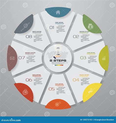 Ten Steps Cycle Infographic Concept Design Template Round Timeline Vector Chart