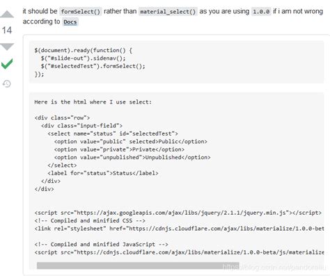 Materialize Css 的坑 Select 下拉框的 初始化materializecss教程select Csdn博客