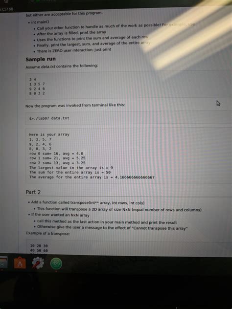 Solved 8 Part 1 Eecs 168169 Array Helper Functions Below