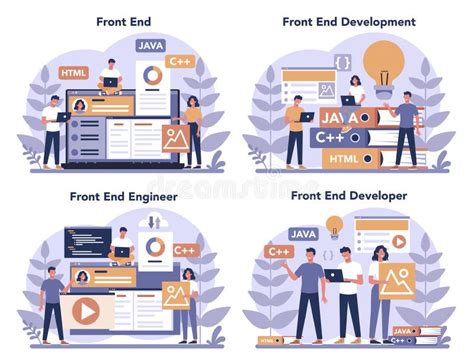 Frontend Development Concept Set Website Interface Design Stock Vector Illustration Of