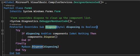 Solving Error Bc30456 Dispose Is Not A Member Of Object