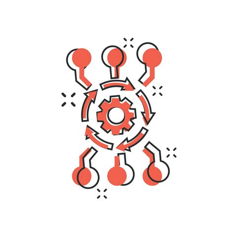 Vector Cartoon Algorithm Api Software Icon In Comic Style Gear With