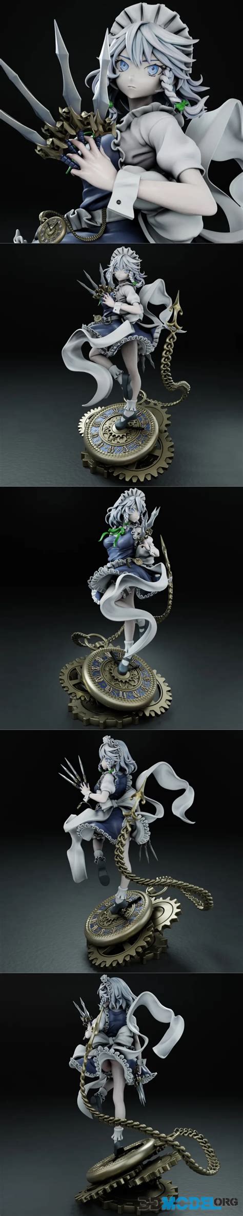 3d Model Sakuya Izayoi Touhou Includes Nude Printable