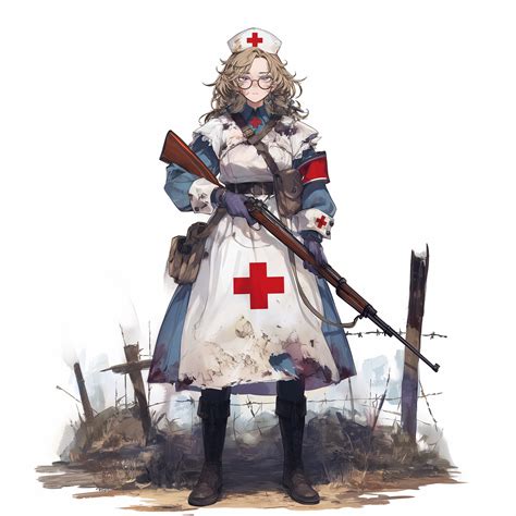 Fantasy Combat Medic Nurse Fantasy Army Combat Medic Art Anime Military