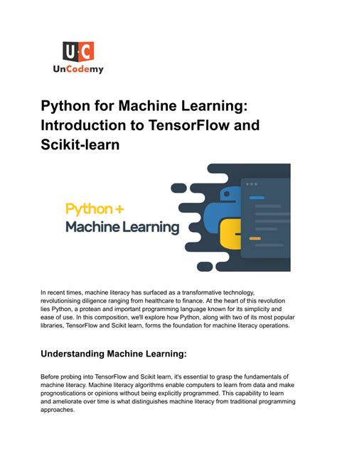 ppt python for machine learning introduction to tensorflow and