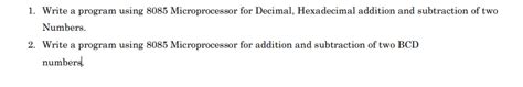 Solved Write A Program Using Microprocessor For Chegg Com