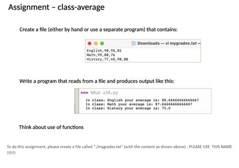 Solved Assignment Class Average Create A File Either By Chegg