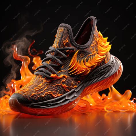 Premium Ai Image A Pair Of Shoes With Flames And The Word Fire On