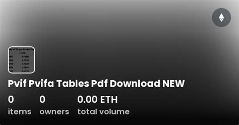 Pvif Pvifa Tables Pdf Download New Collection Opensea