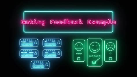 Rating Feedback Example Neon Pink Fluorescent Text Animation Green Frame On Black Background