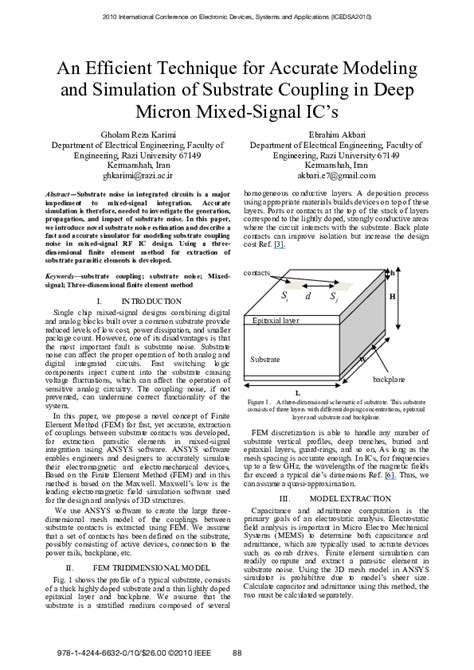Pdf An Efficient Technique For Accurate Modeling And Simulation Of