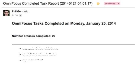 Applescript To Send An Email Report Of Tasks Completed In Omnifocus