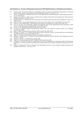Developed The Inventory Management System For ERP Implementing In Manufacturing Industry PDF