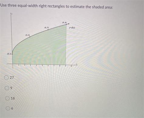 solved use three equal width right rectangles to estimate