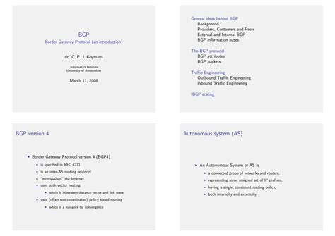 pdf bgp version 4 autonomous system as · i is an inter as routing