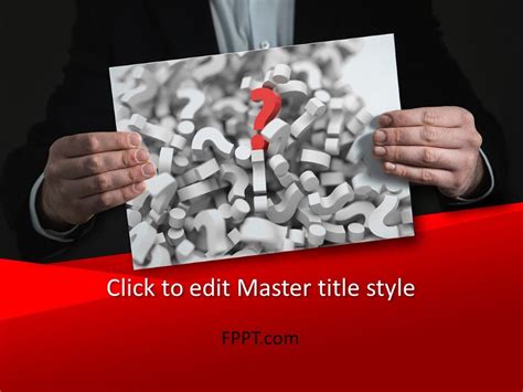 A Man Holding Up A Piece Of Paper With The Question Mark On It In His Hands