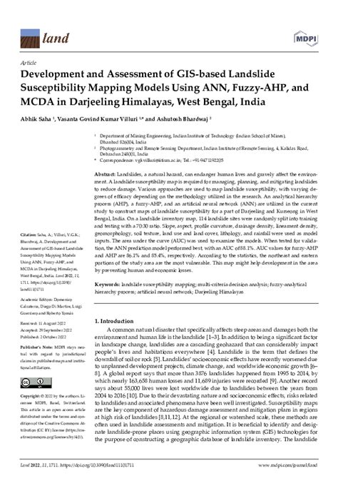 Pdf Development And Assessment Of Gis Based Landslide Susceptibility